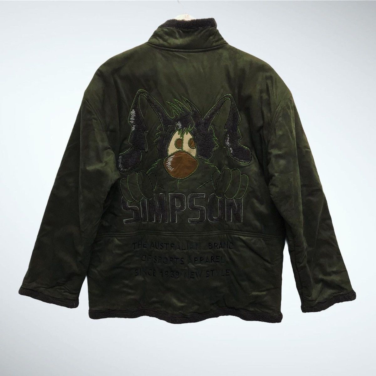 Leather × The Simpsons × Vintage Vintage SIMPSON Suede Jacket Fleece ...