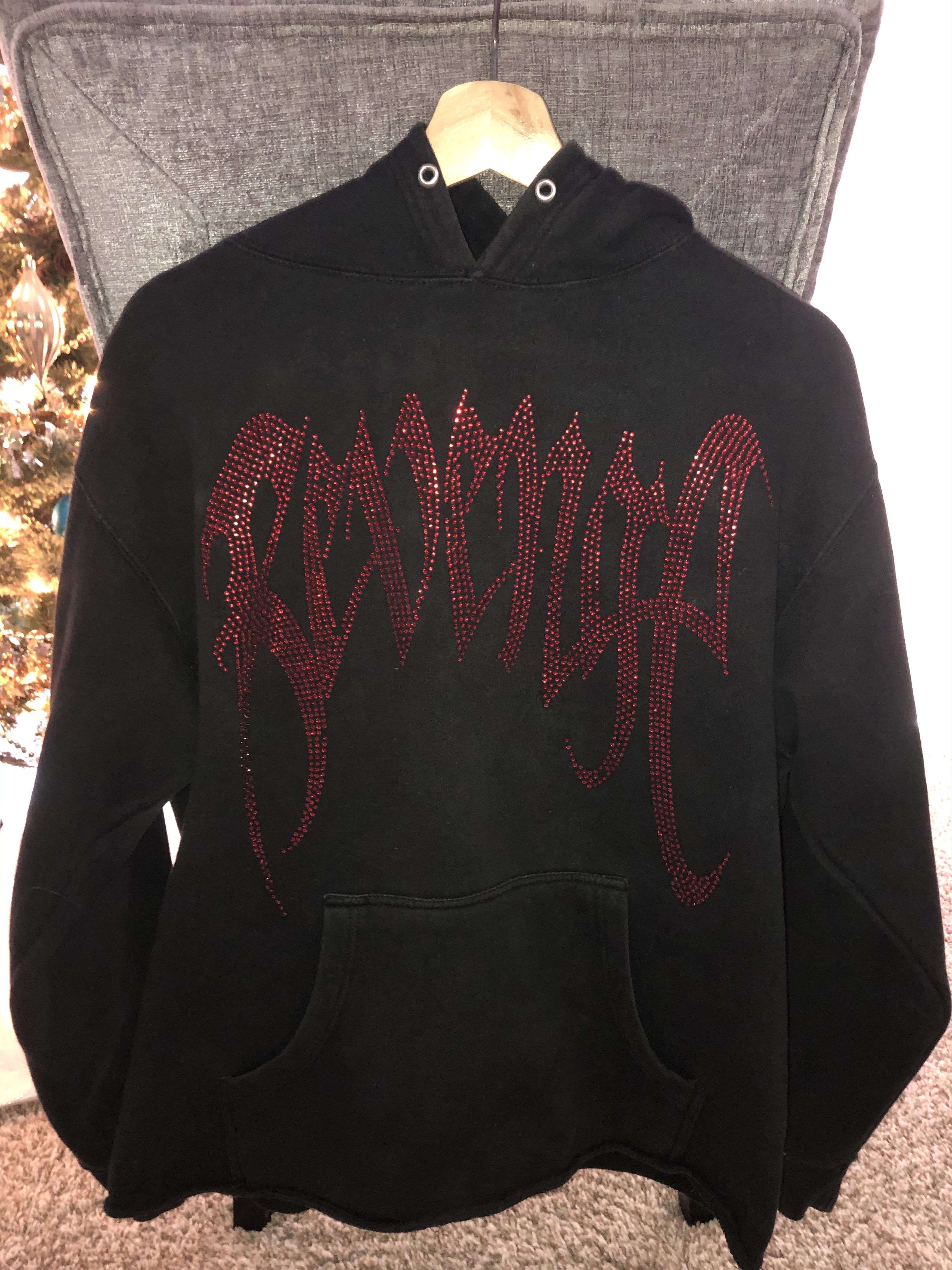 Revenge REVENGE RED RHINESTONE HOODIE | Grailed