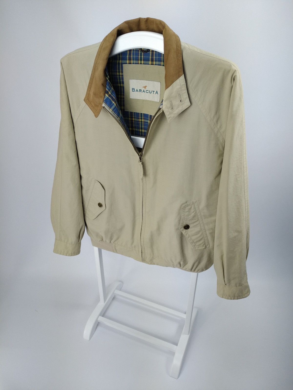 Vintage 90s Baracuta G9 harrington jacket with leather collar | Grailed