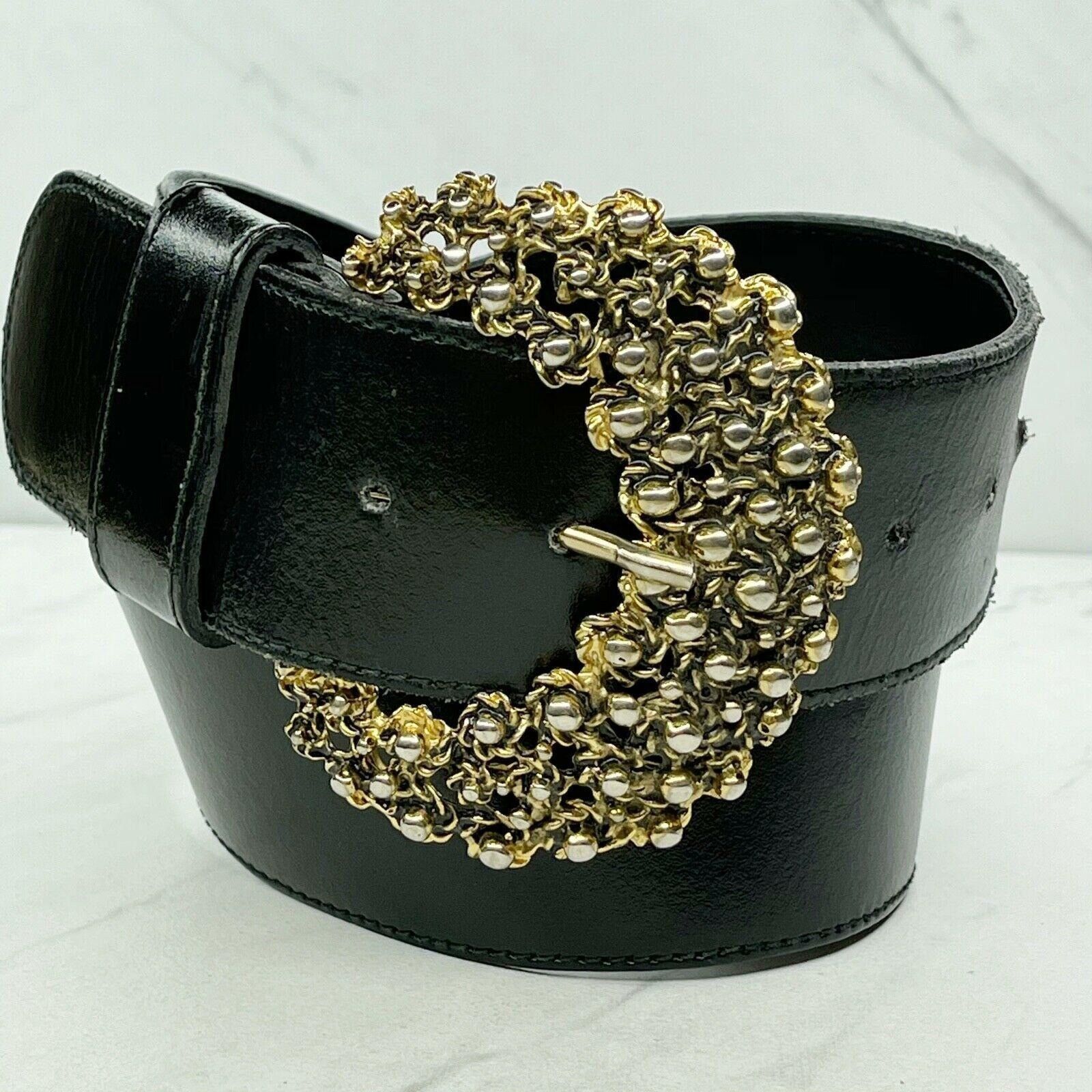Express Express Black Vintage Wide Genuine Leather Belt | Grailed