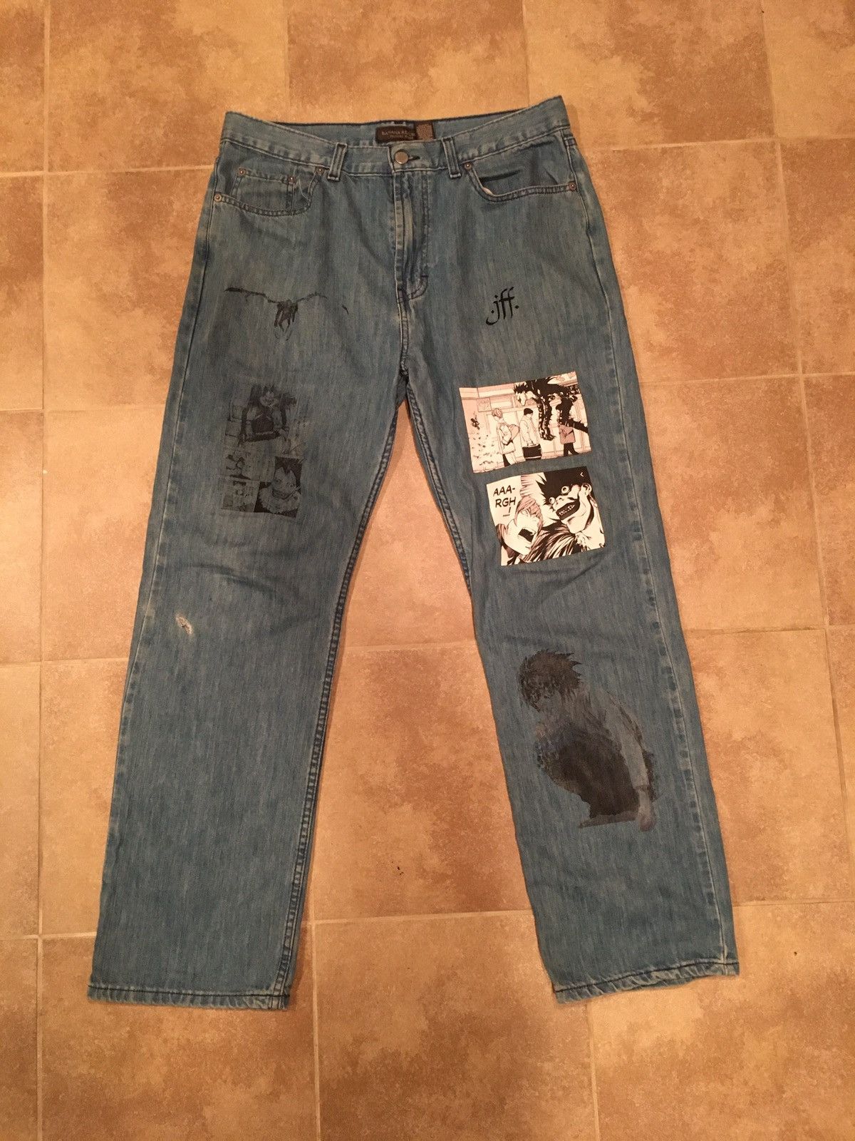 Banana Republic × Custom × Japanese Brand Death Note custom jeans | Grailed