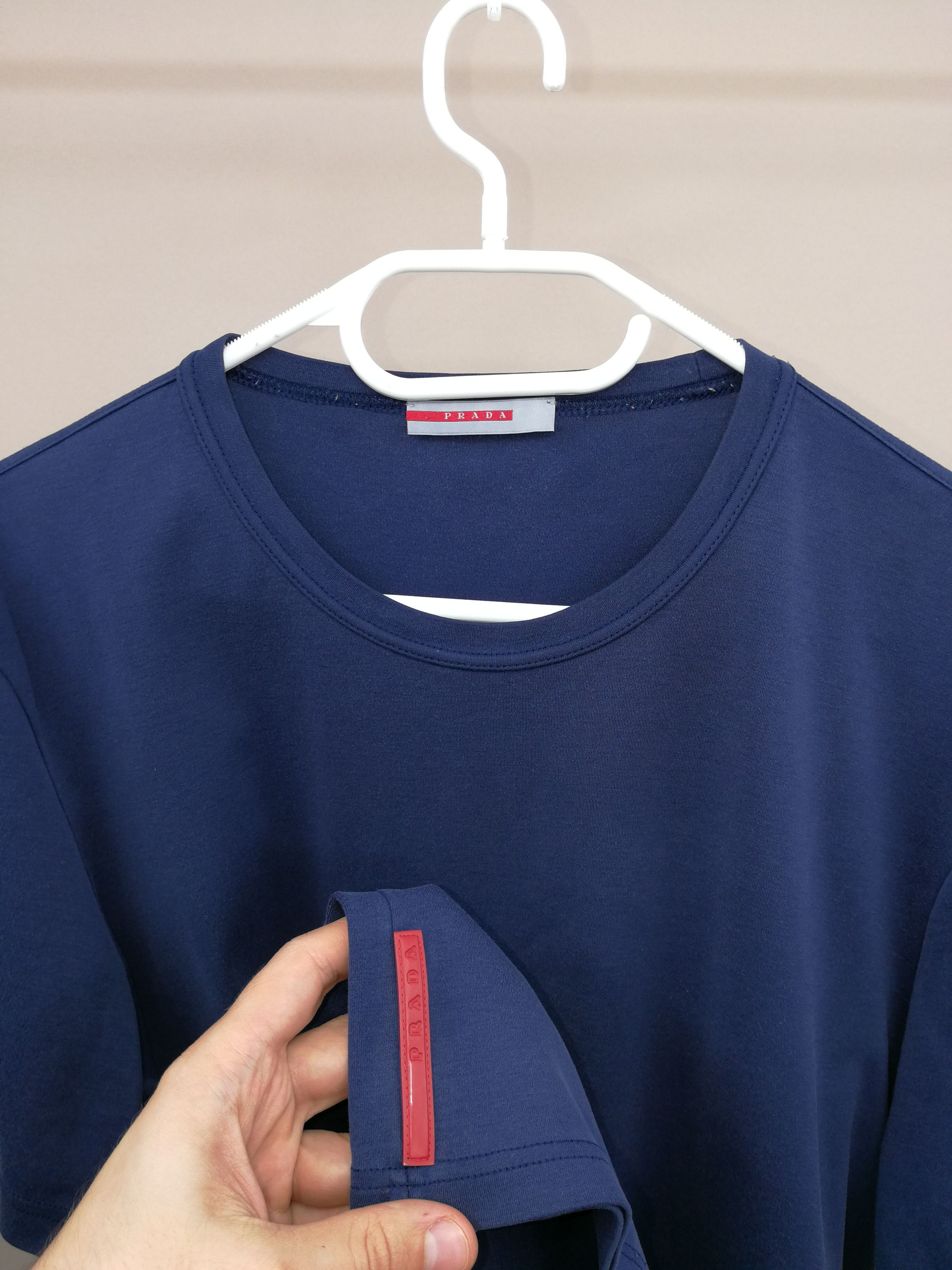 Prada Prada T-Shirt Red Tab Navy Blue (L) | Grailed