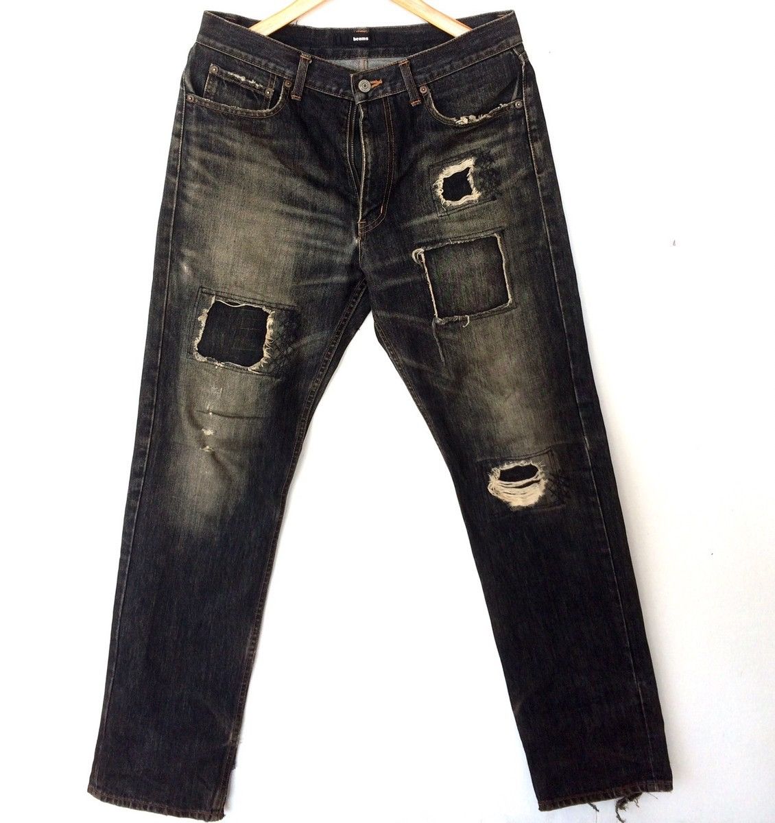 Beams Plus Beams Patchwork Ripped Denim | Grailed