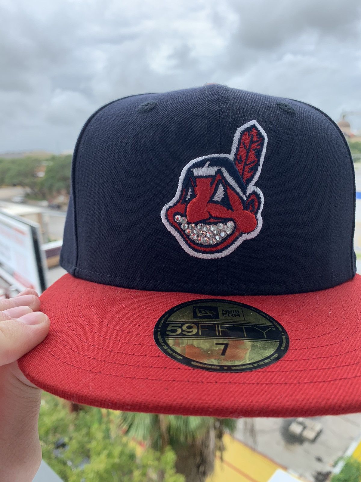 Custom ICED OUT CLEVELAND INDIANS FITTED CAP | Grailed