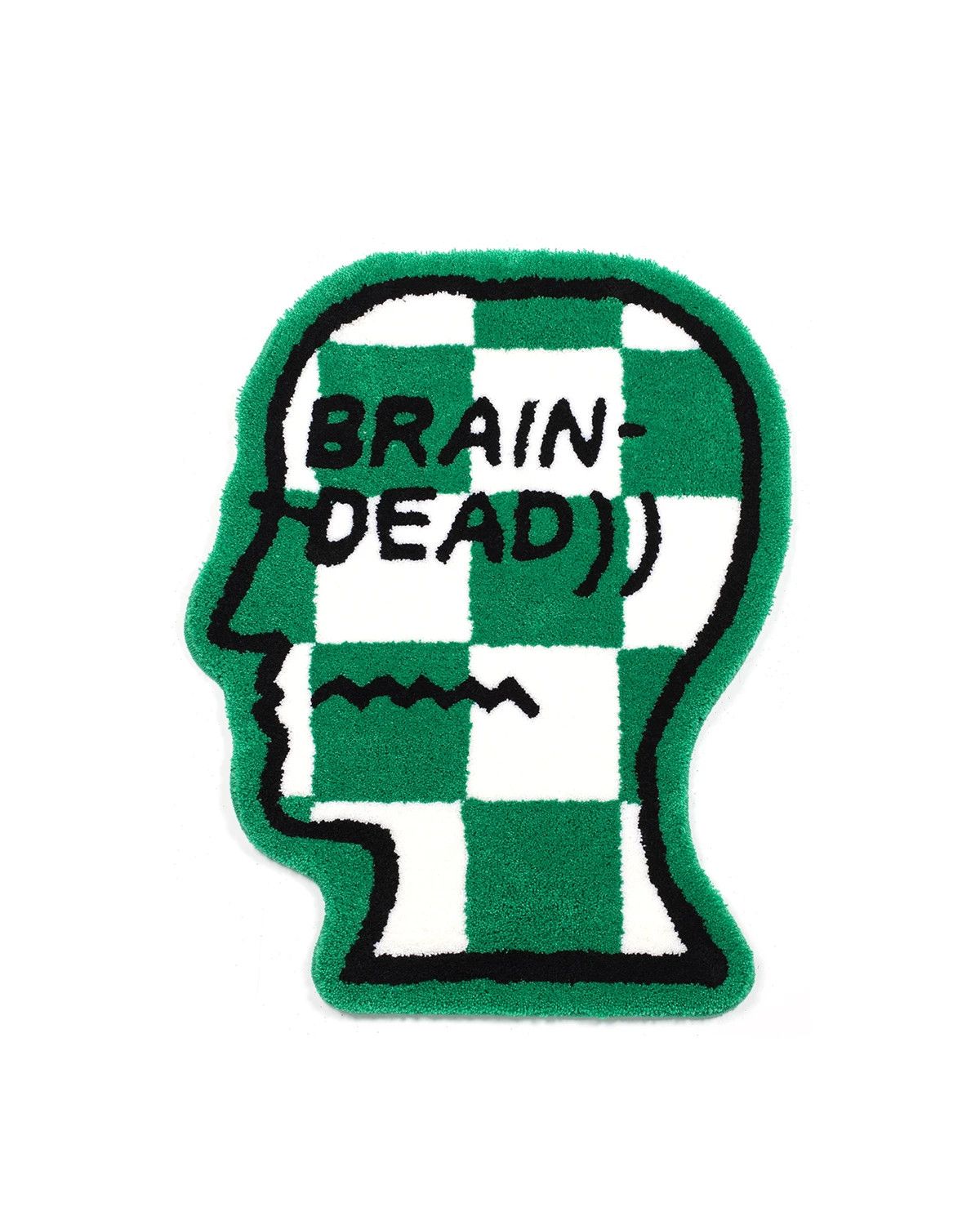Brain Dead Rare Brain Dead Logo Head Checkered Rug Green | Grailed