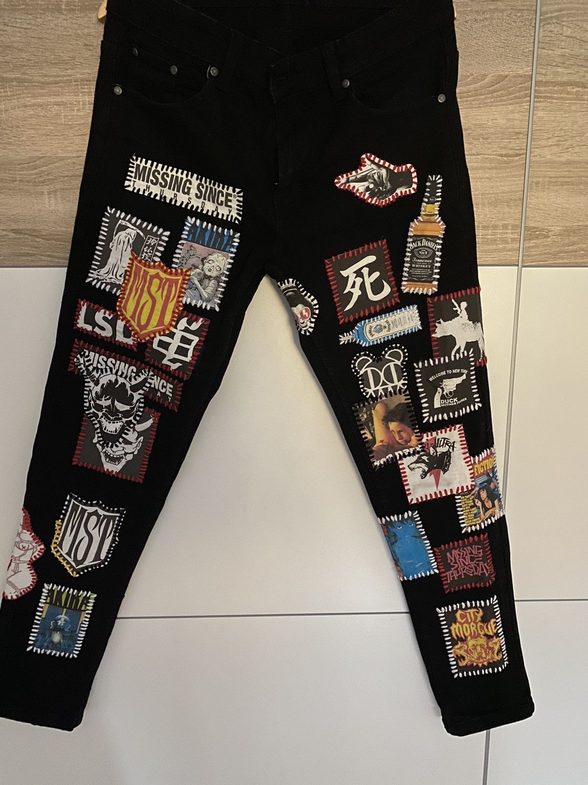 Biker Jeans × Custom × Missing Since Thursday Custom Patches Jeans MST ...