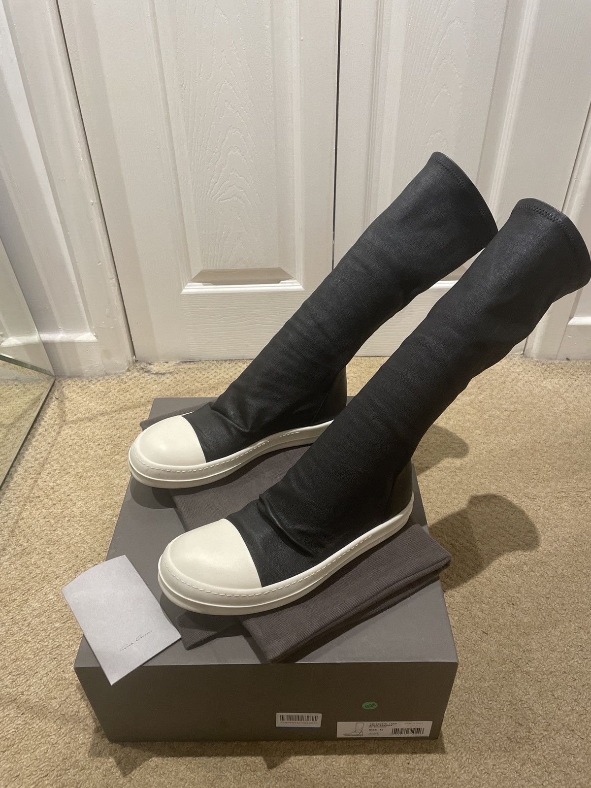 Rick Owens Sock Ramones Black & Milk - Size 40 | Grailed