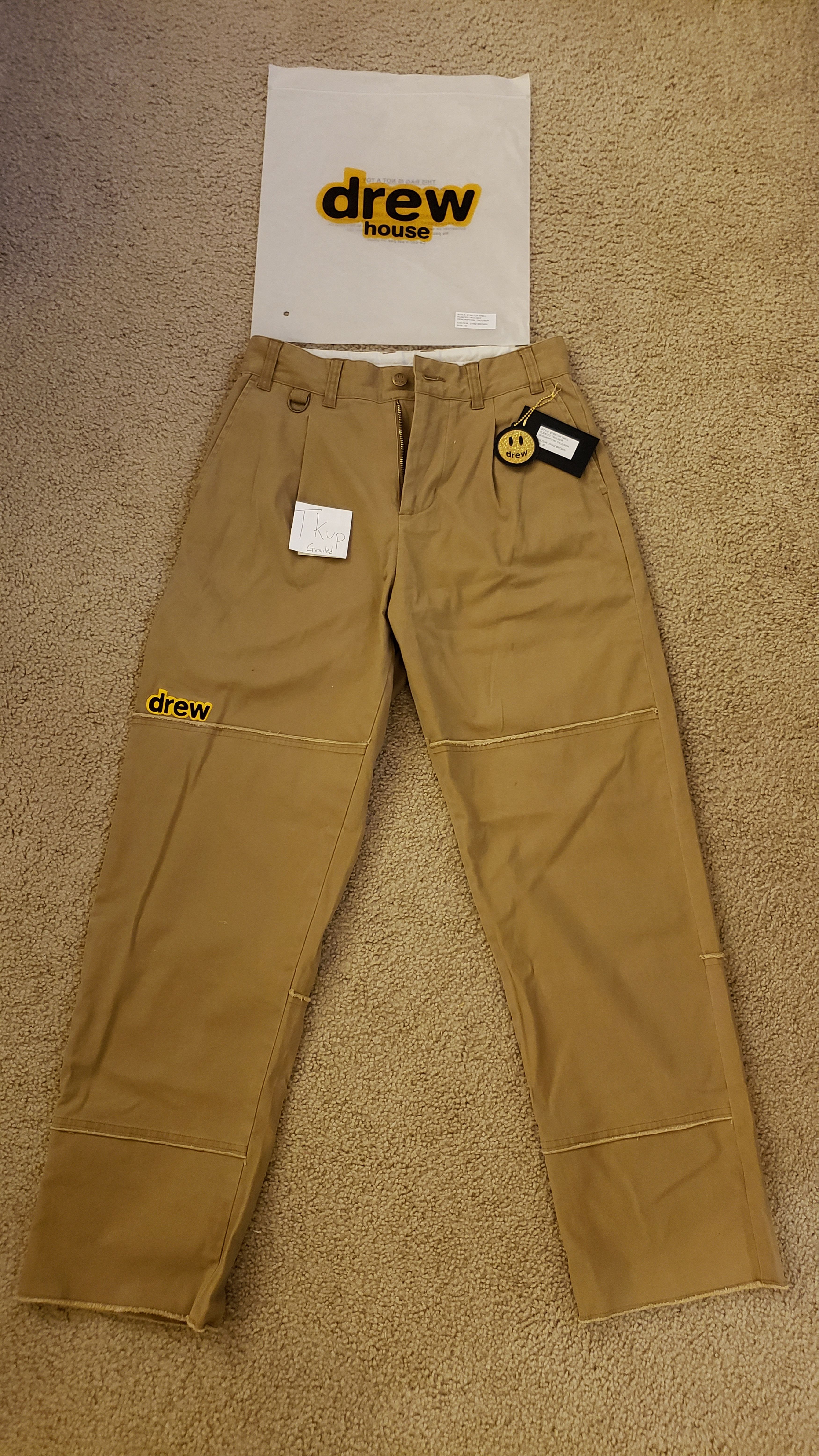 Drew House × Justin Bieber Drew house stretch twill pleated trouser ...