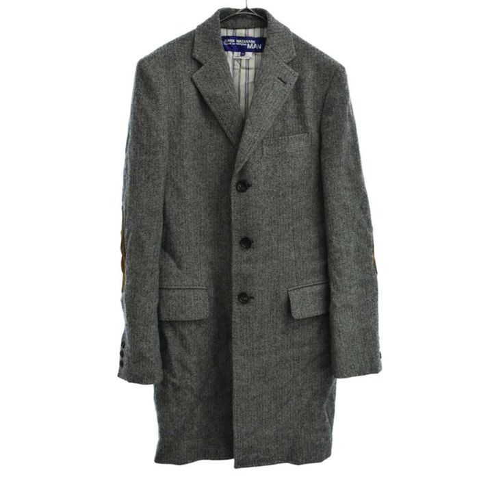 Junya Watanabe Chester Coat Green Elbow Patch Herringbone Tweed | Grailed