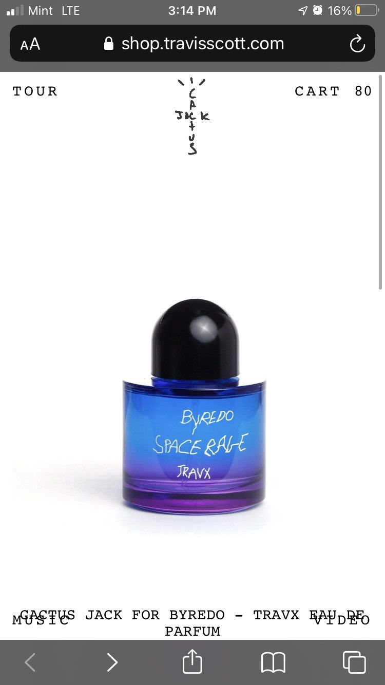 Byredo × Travis Scott Travis Scott x Byredo Space Rage Eau De Parfum ...