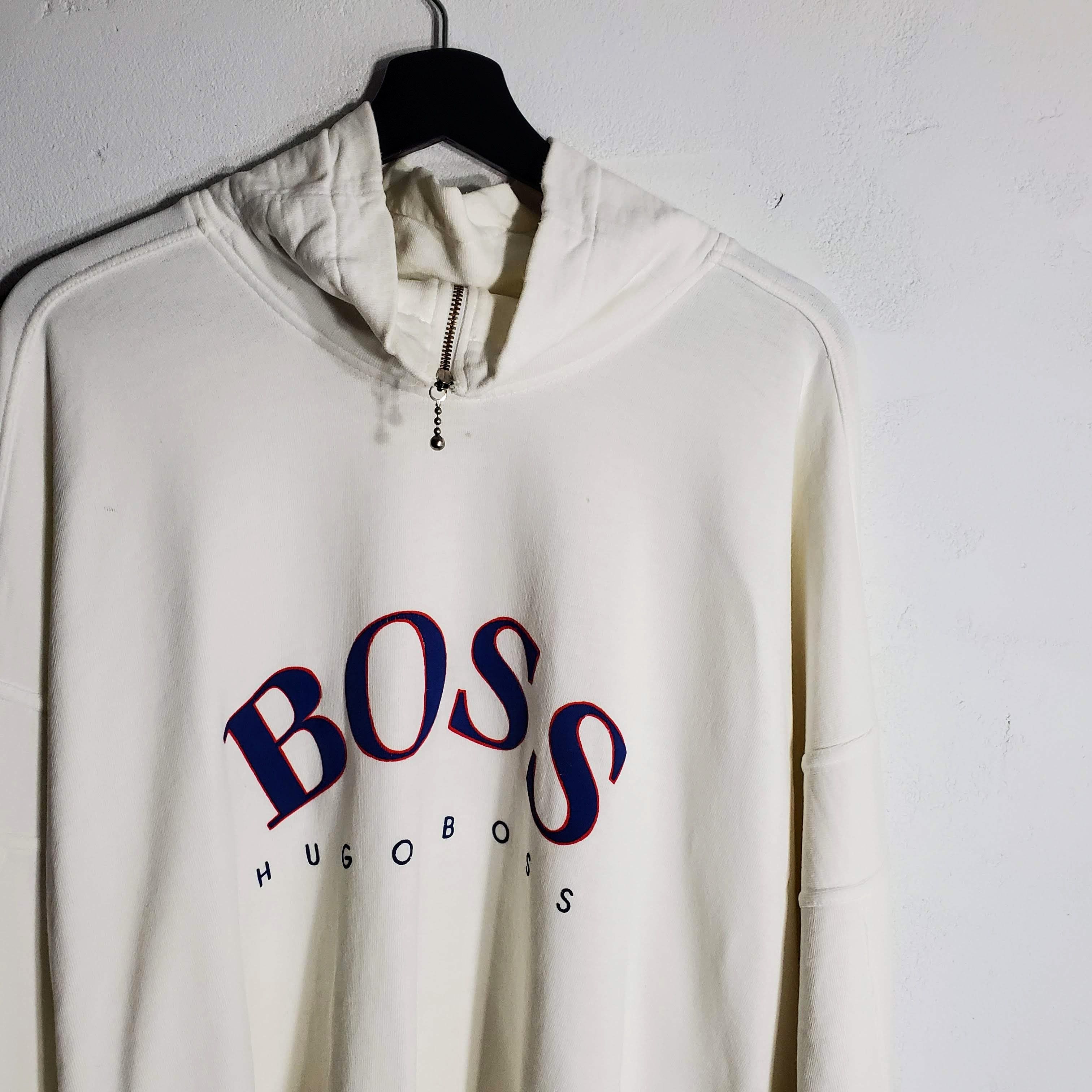 Hugo Boss × Vintage 80s Hugo Boss Sports Big Logo Mockneck Sweatshirt ...