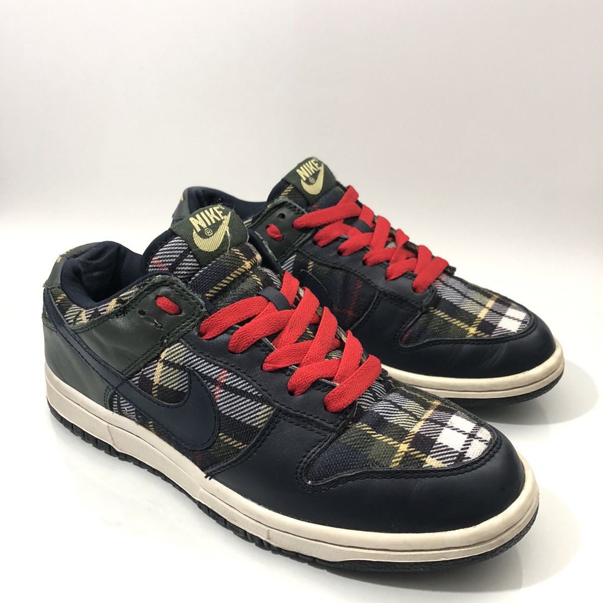 Nike × Vintage VINTAGE NIKE DUNK Rare Plaid Green & Red SB Dunks MENS 5 ...