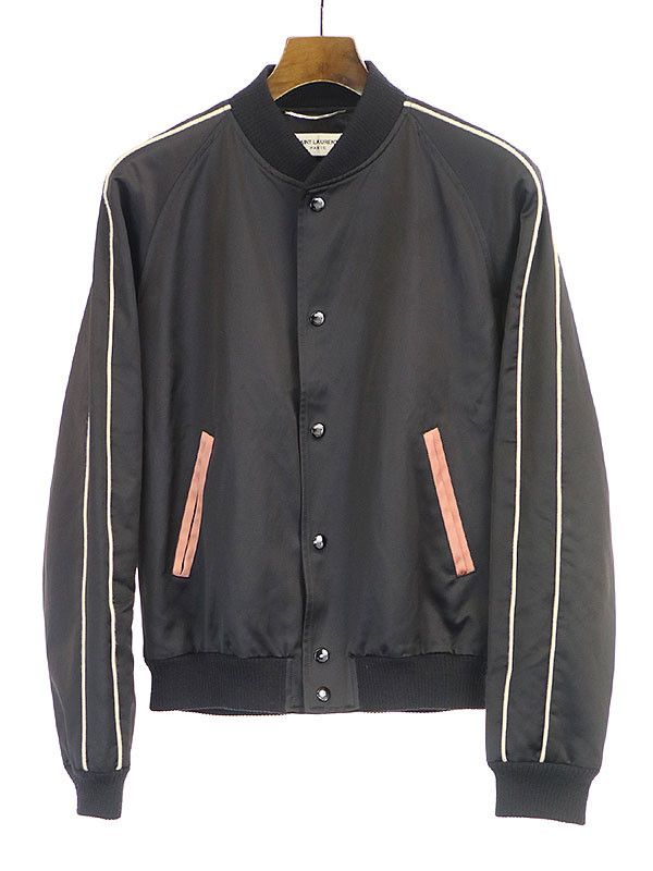Saint Laurent Paris SAINT LAURENT YSL DISCO back print varsity jacket ...
