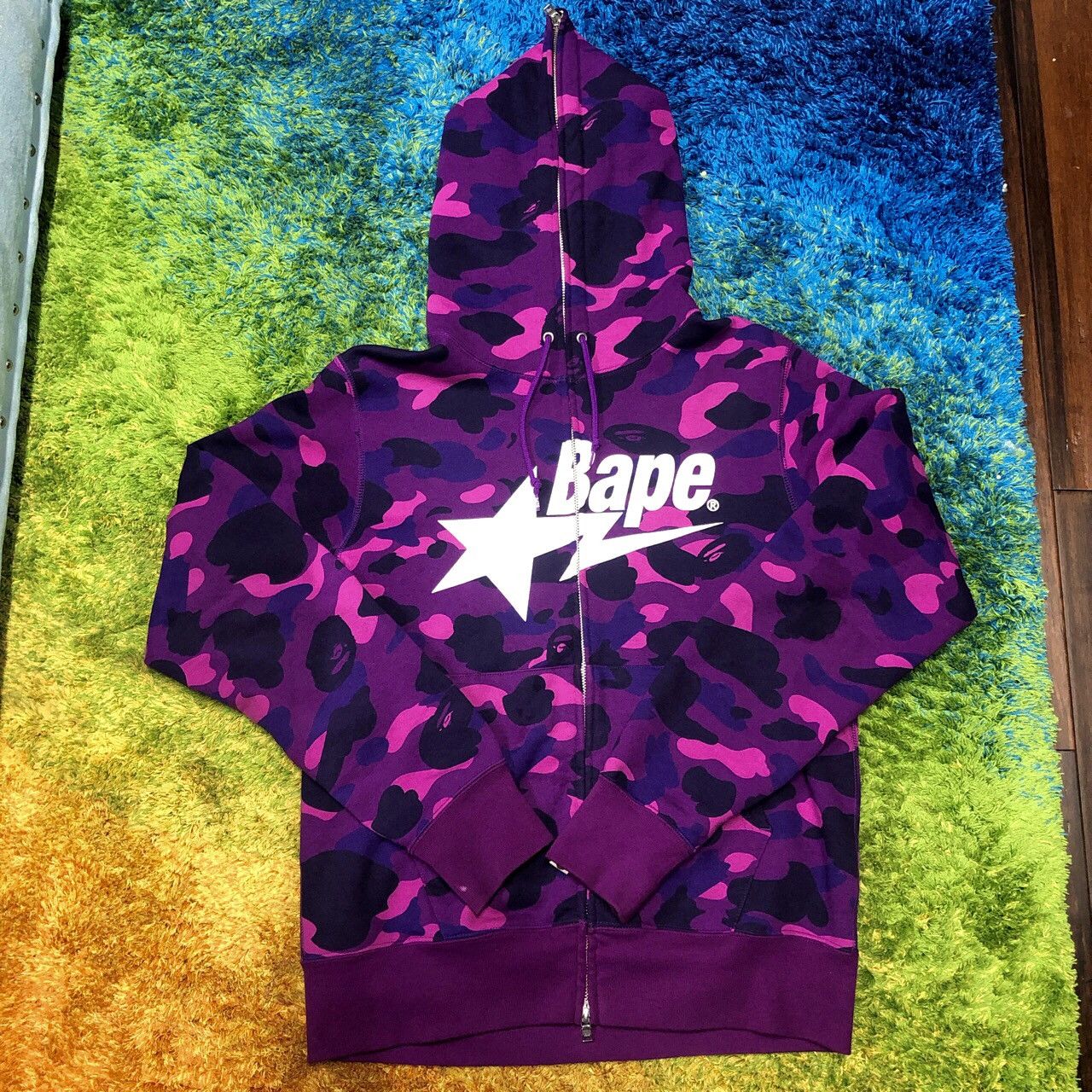Bape Purple Bapesta Full Zip Hoodie | Grailed