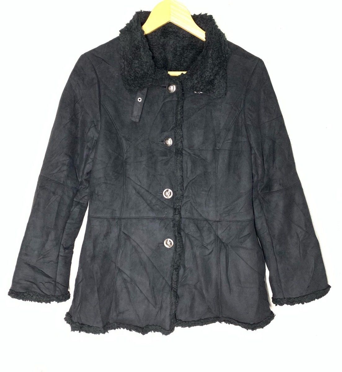 Vintage 🔥Courreges Black Shearling Lined Winter jacket Women's | Grailed