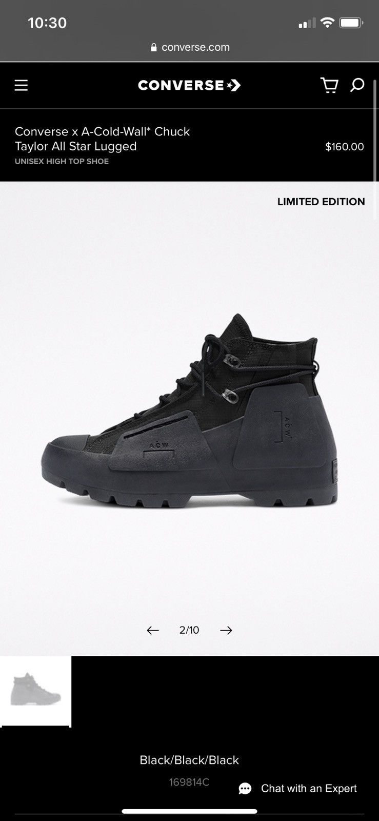 A-COLD-WALL* × Converse Converse x ACW Chuck Taylor All Star Lugged hi ...