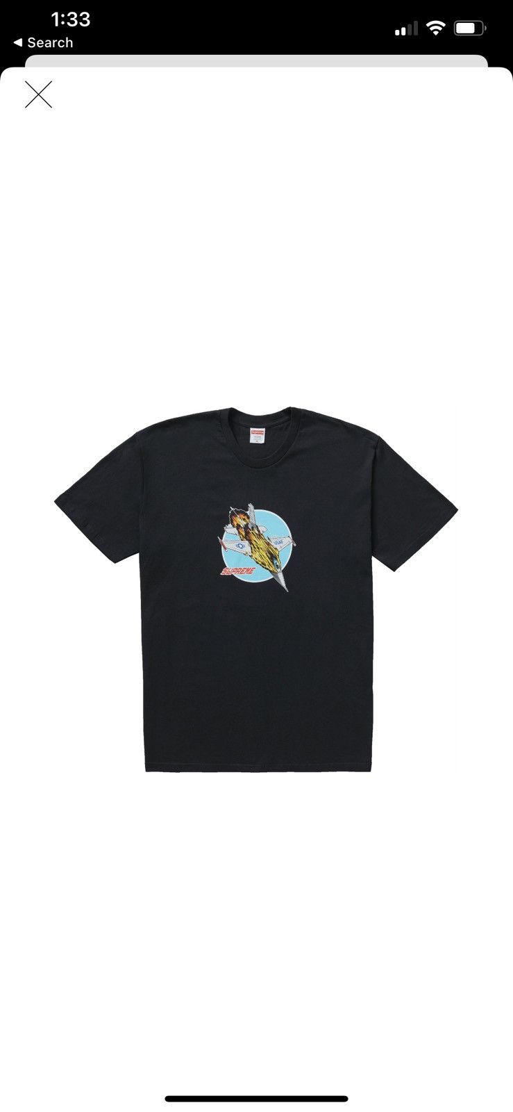 Supreme Supreme jet tee fw20 black XL | Grailed