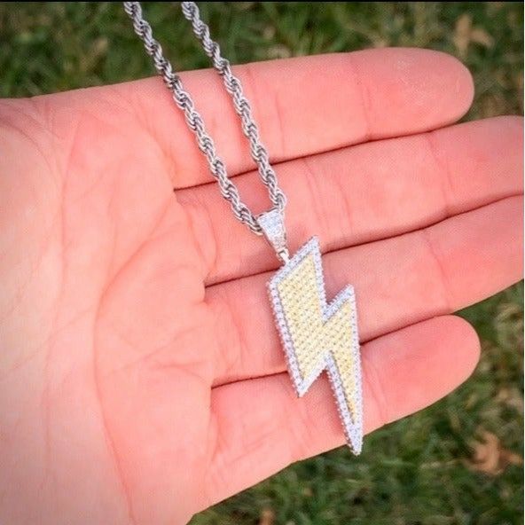 Streetwear Lightning Bolt Pendant + Rope Chain | Grailed