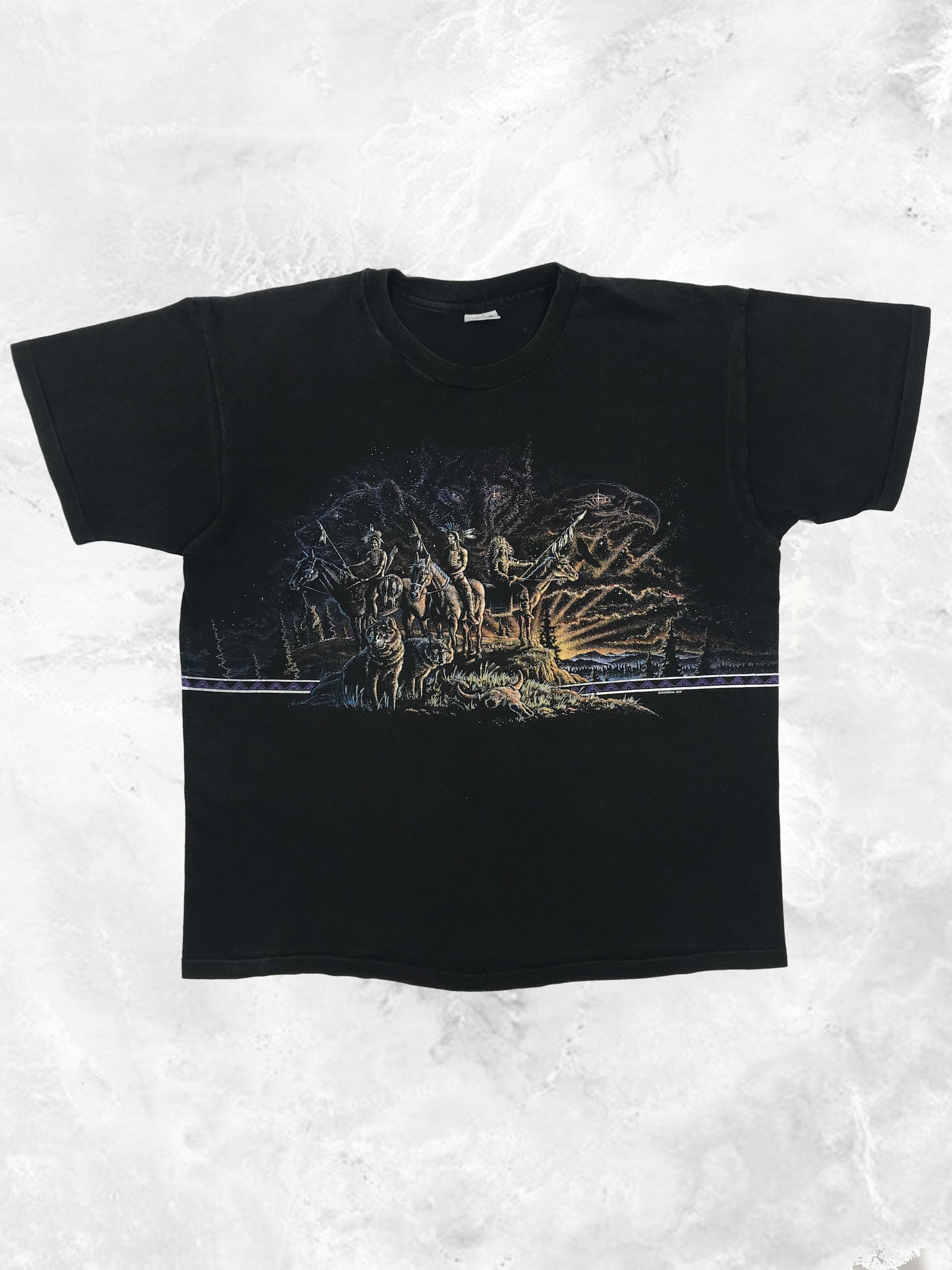 Vintage 1994 NATIVE AMERICANS/AMERICAN INDIANS SANSEGAL ANVIL TEE | Grailed