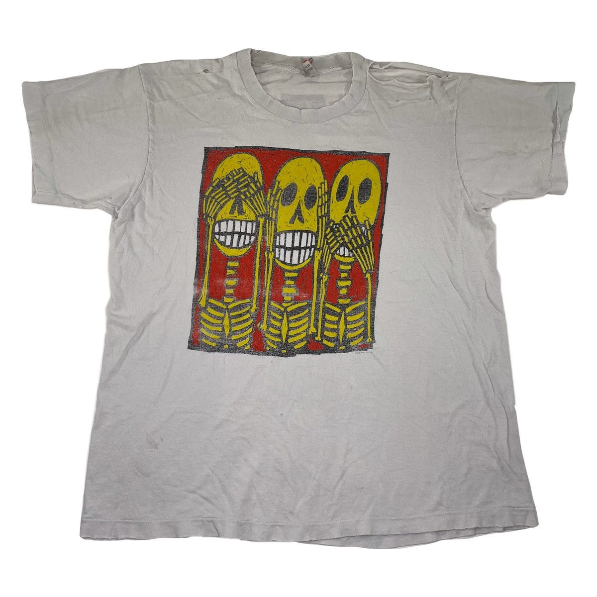 Art × Made In Usa × Vintage Vintage 1990 Carl smool ‘no evil’ art tee ...