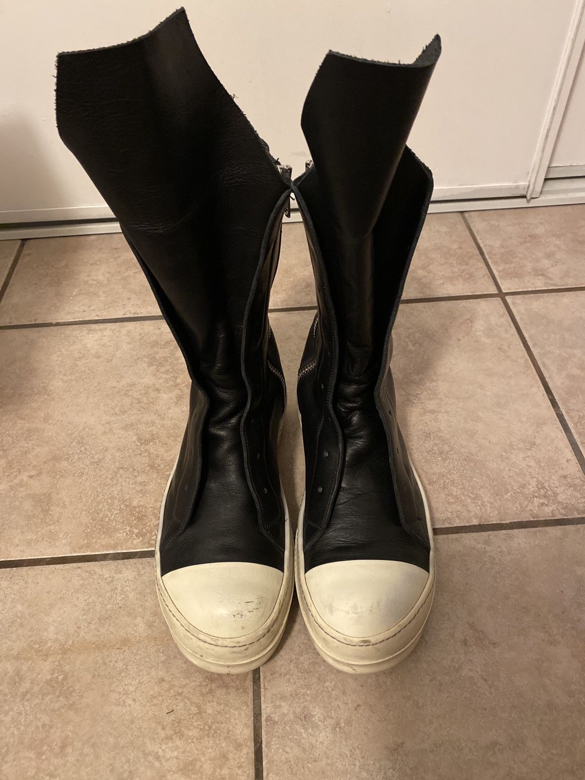 Rick Owens Faun SS15 High Top Side Zip Boot | Grailed