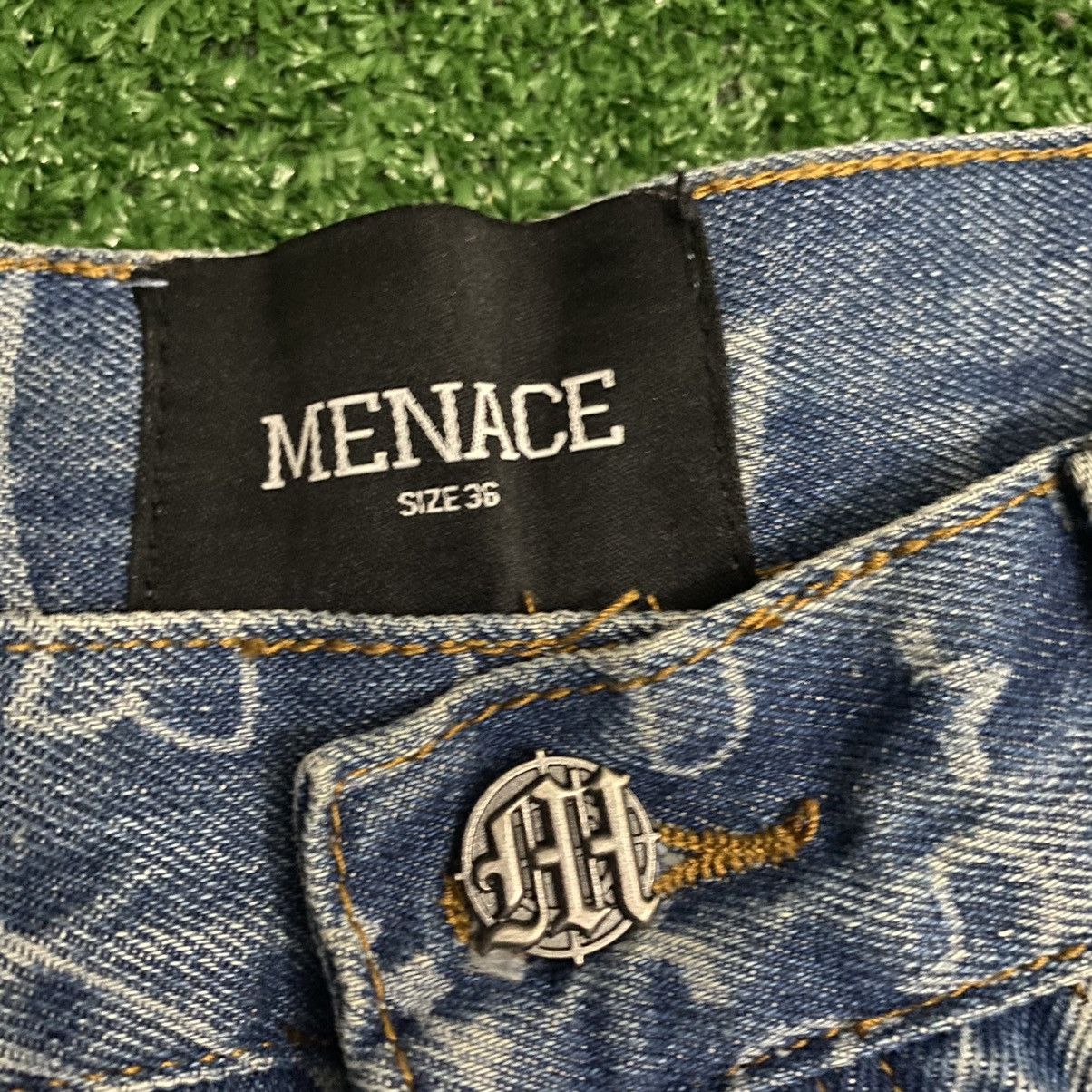 Menace Laser Engraved Paisley Denim Jeans Menace | Grailed