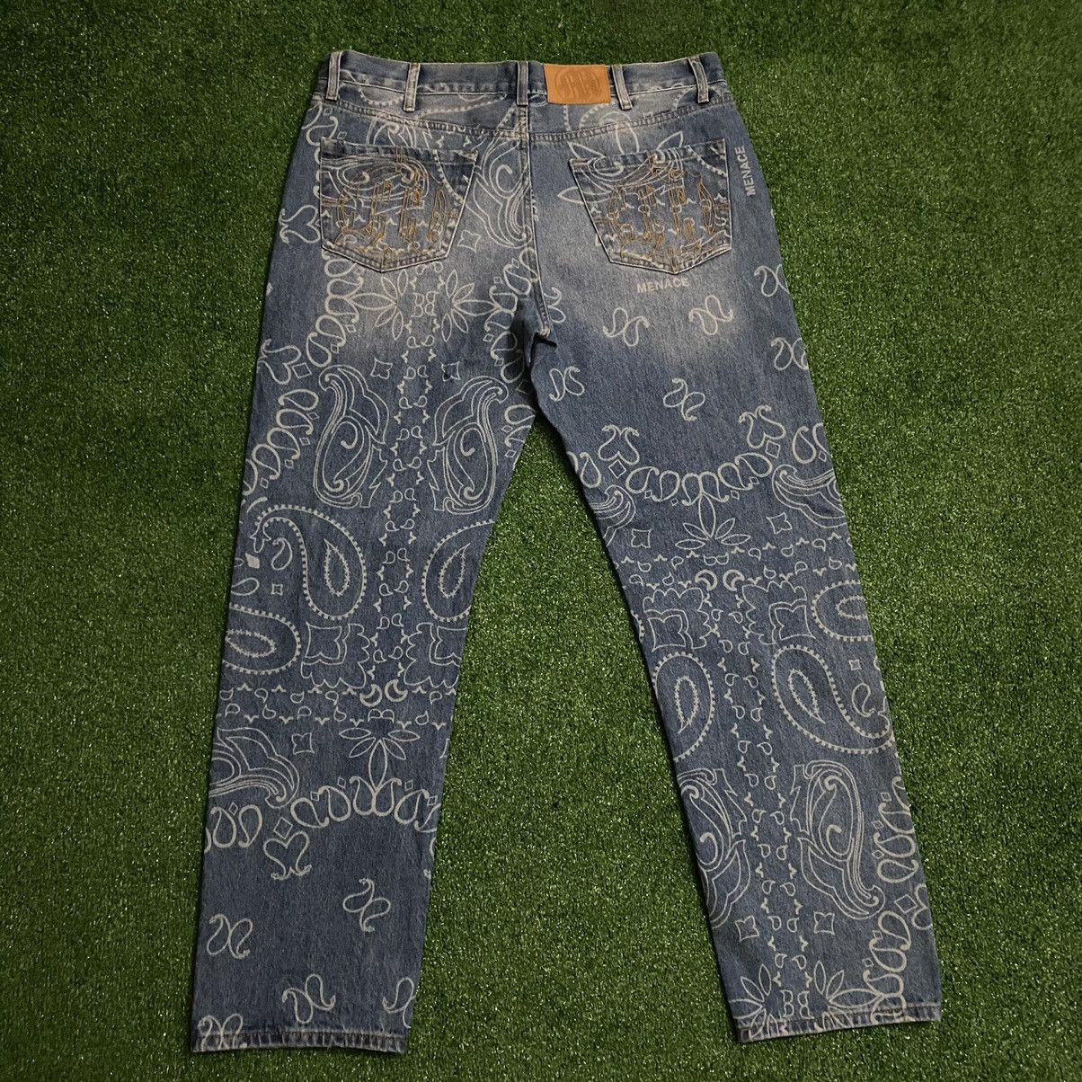 Menace Laser Engraved Paisley Denim Jeans Menace | Grailed