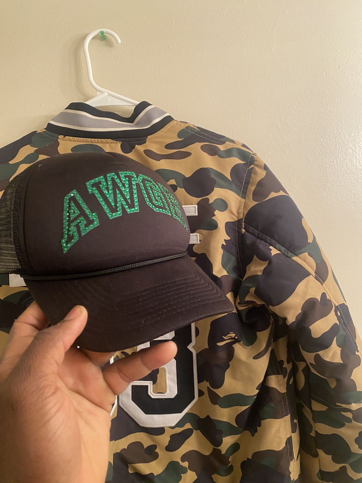 AWGE AWGE Rhinestone Trucker hat | Grailed