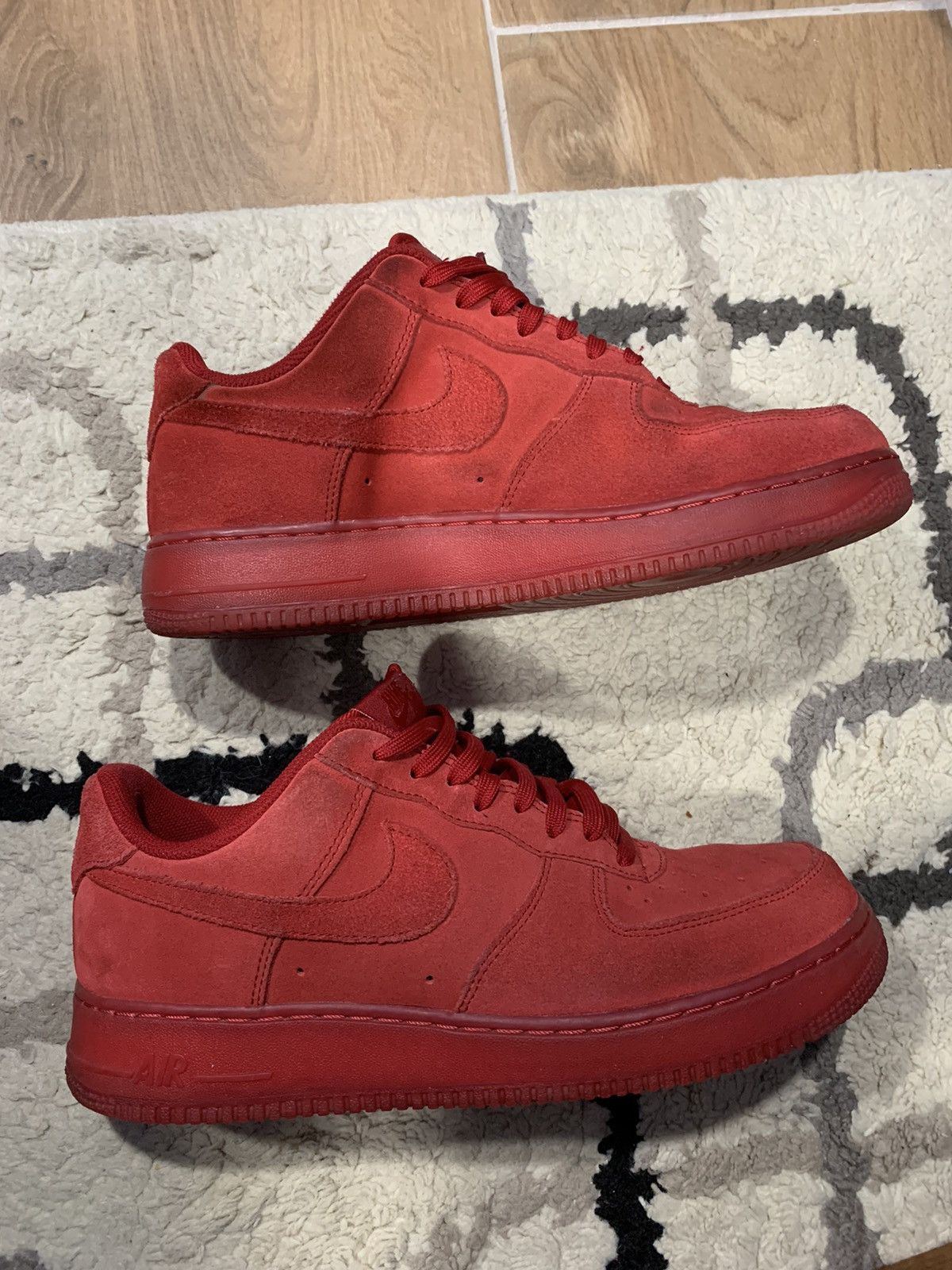 Nike Red suede Air Force 1 | Grailed