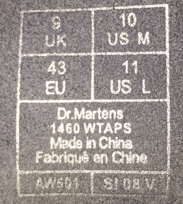 Wtaps WTAPS x Dr. Martens 1460 Remastered Boot Black | Grailed