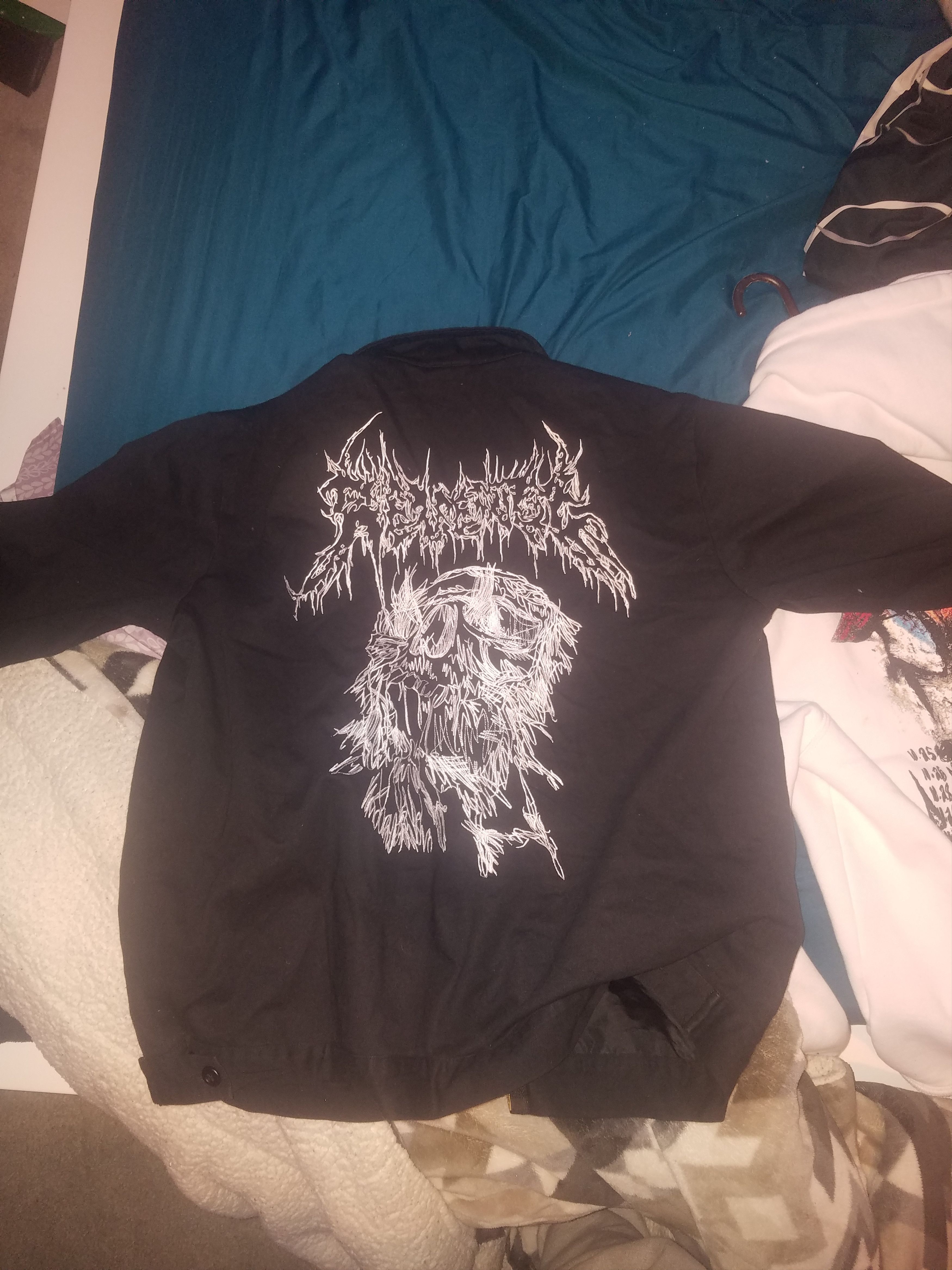 Revenge Revenge Black Embroidered Skull Work Jacket | Grailed