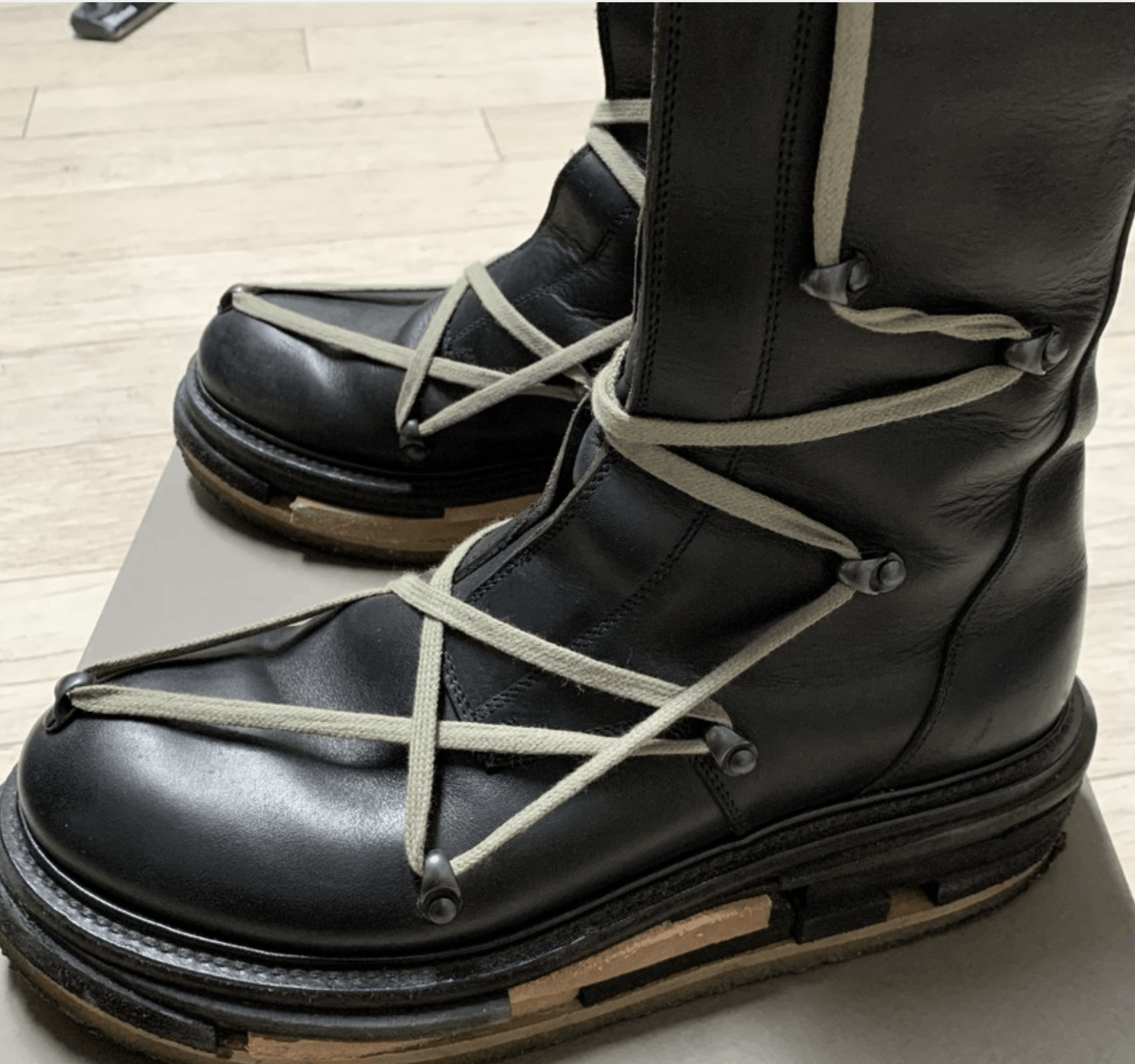 Rick Owens FW17 Glitter Lego Pentagram Leather Creeper Boots | Grailed