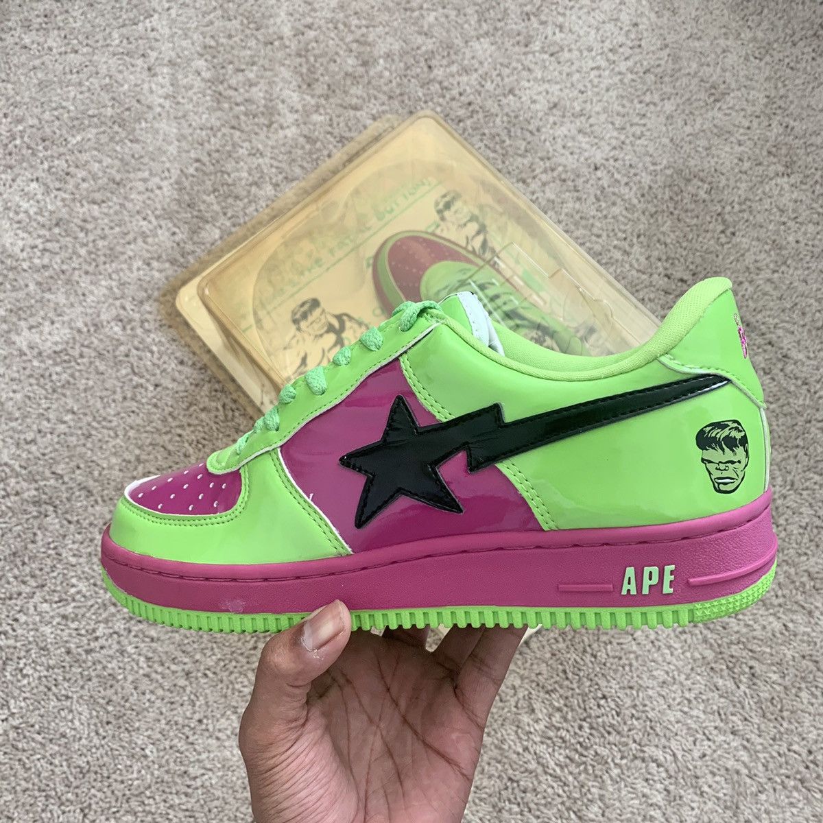 Bape × Nigo 2004 Hulk Marvel BAPESTA OG A Bathing Ape | Grailed