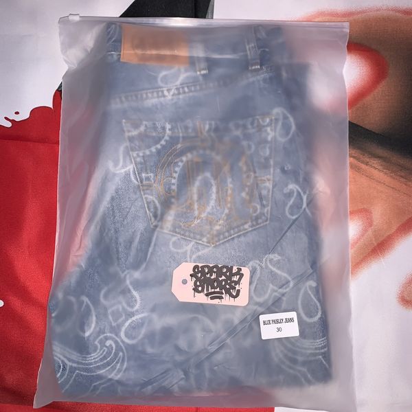 Menace Laser Engraved Paisley Denim Jeans Menace | Grailed