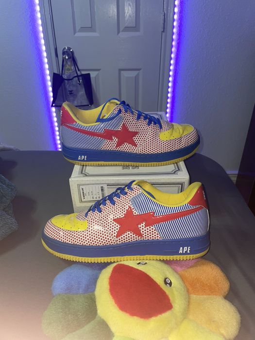 Bape NIGO ERA🔥 Bapestas Dots and Stripes Bape Red/Blue/Yellow | Grailed