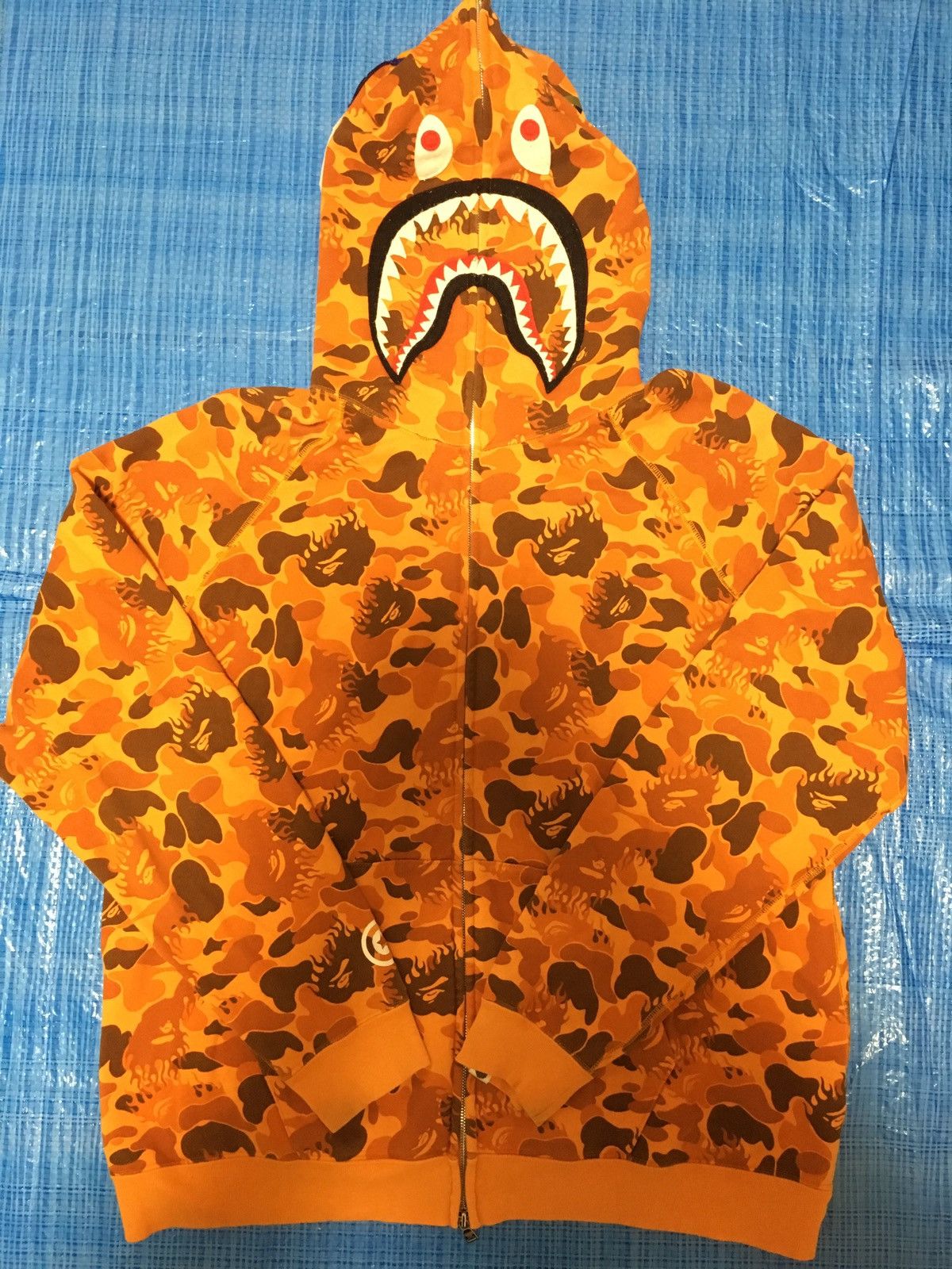 Bape Bape 1st fire camo shark hoodie | Grailed