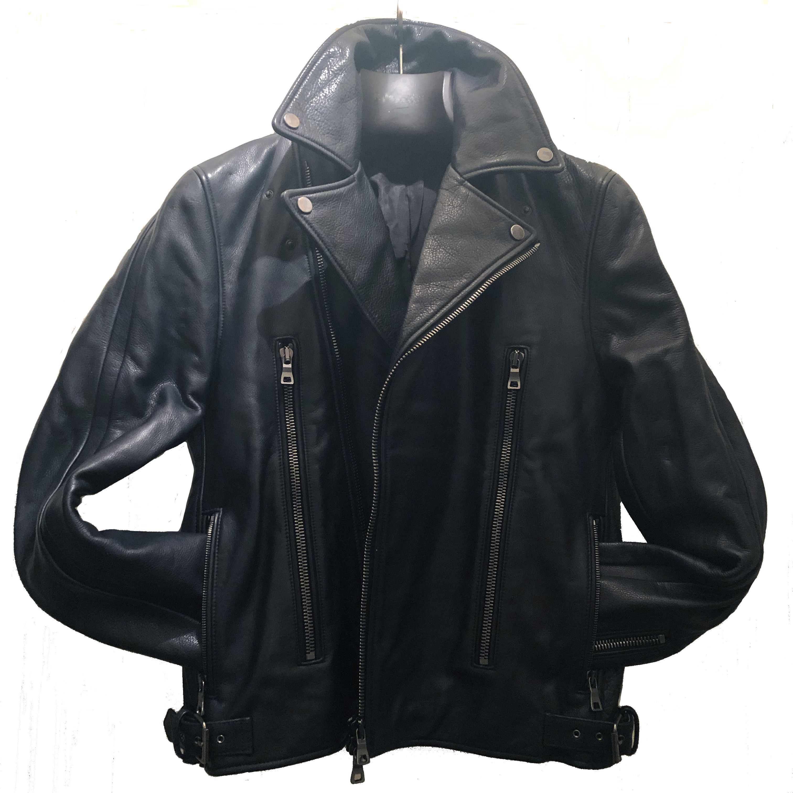 Musika Frere $3000+ FRERE N.Y. Men's Black Leather Biker Jacket - S ...