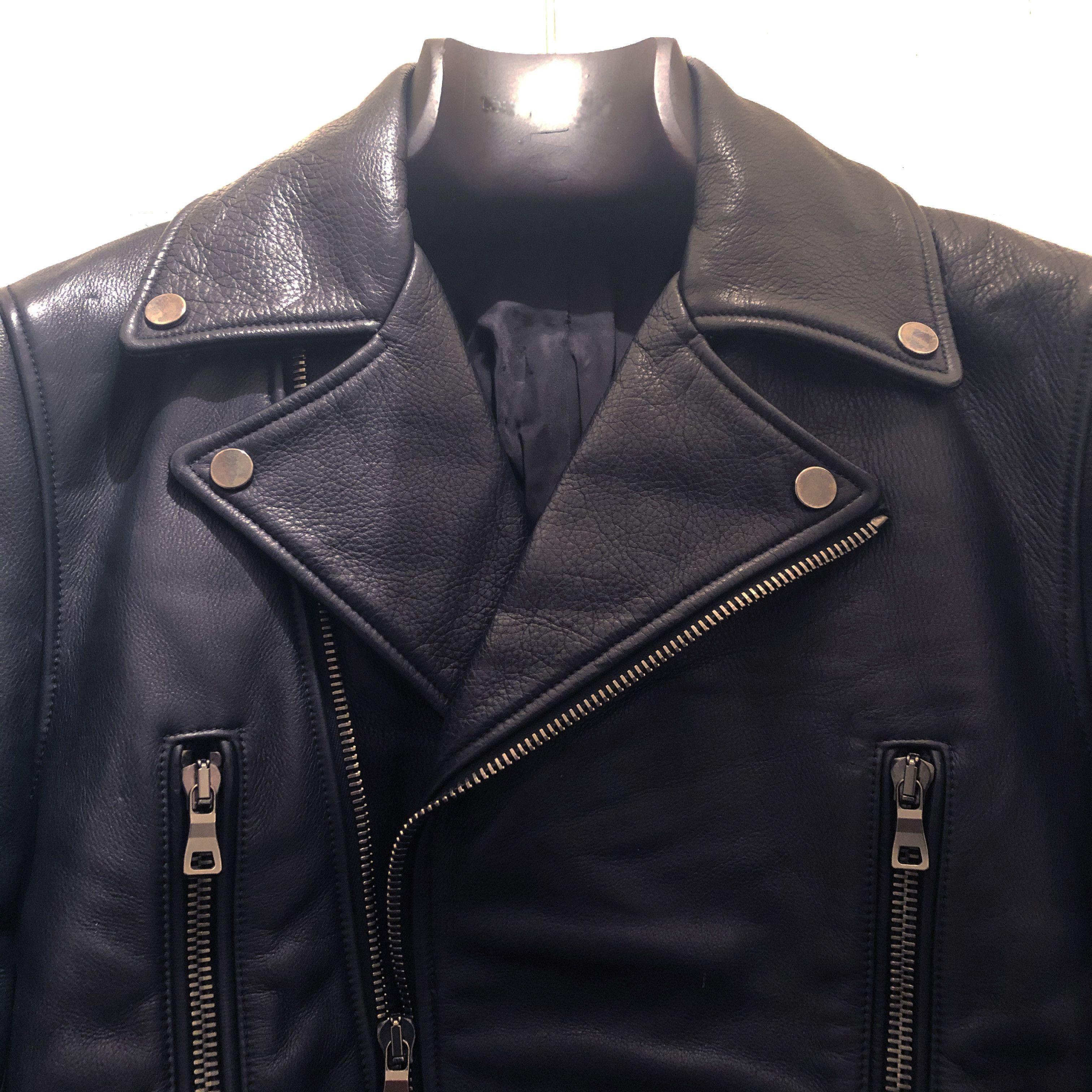 Musika Frere $3000+ FRERE N.Y. Men's Black Leather Biker Jacket - S ...