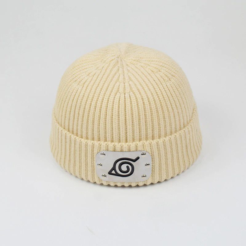 Movie Naruto Hidden Leaf Village Metal Logo Heavy Knit Beanie Hat | Grailed