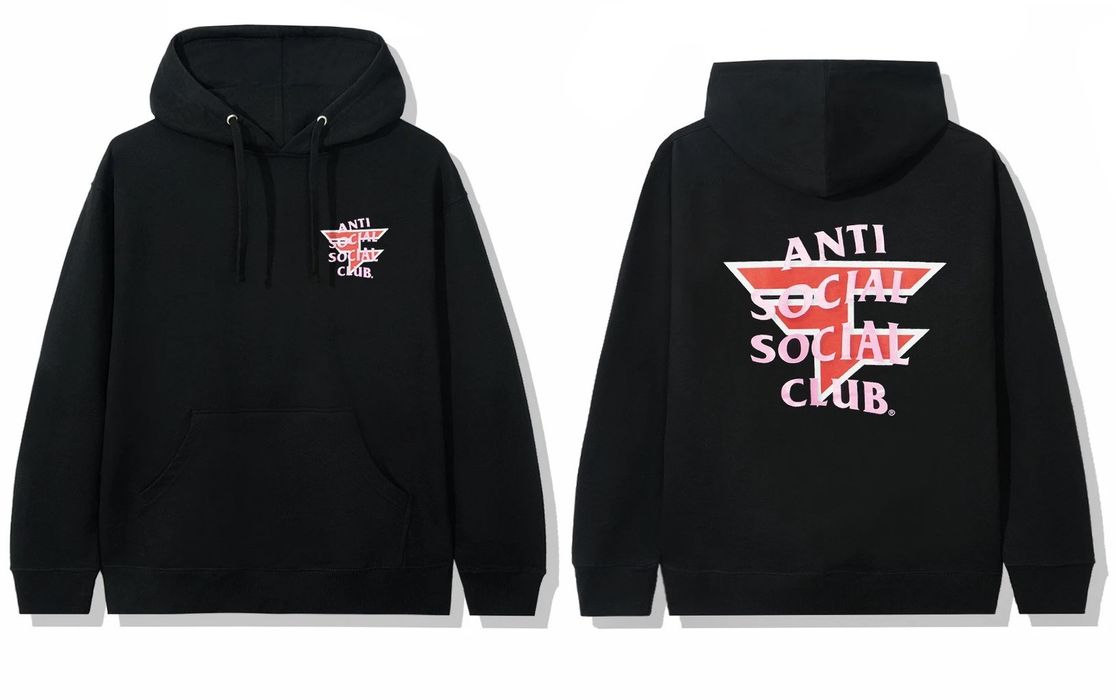 Anti Social Social Club DS ASSC x FaZe Clan Pink Logo Black Hoodie ...