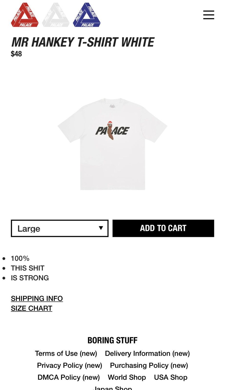 Palace Palace Mr. Hankey South Park Christmas tee | Grailed