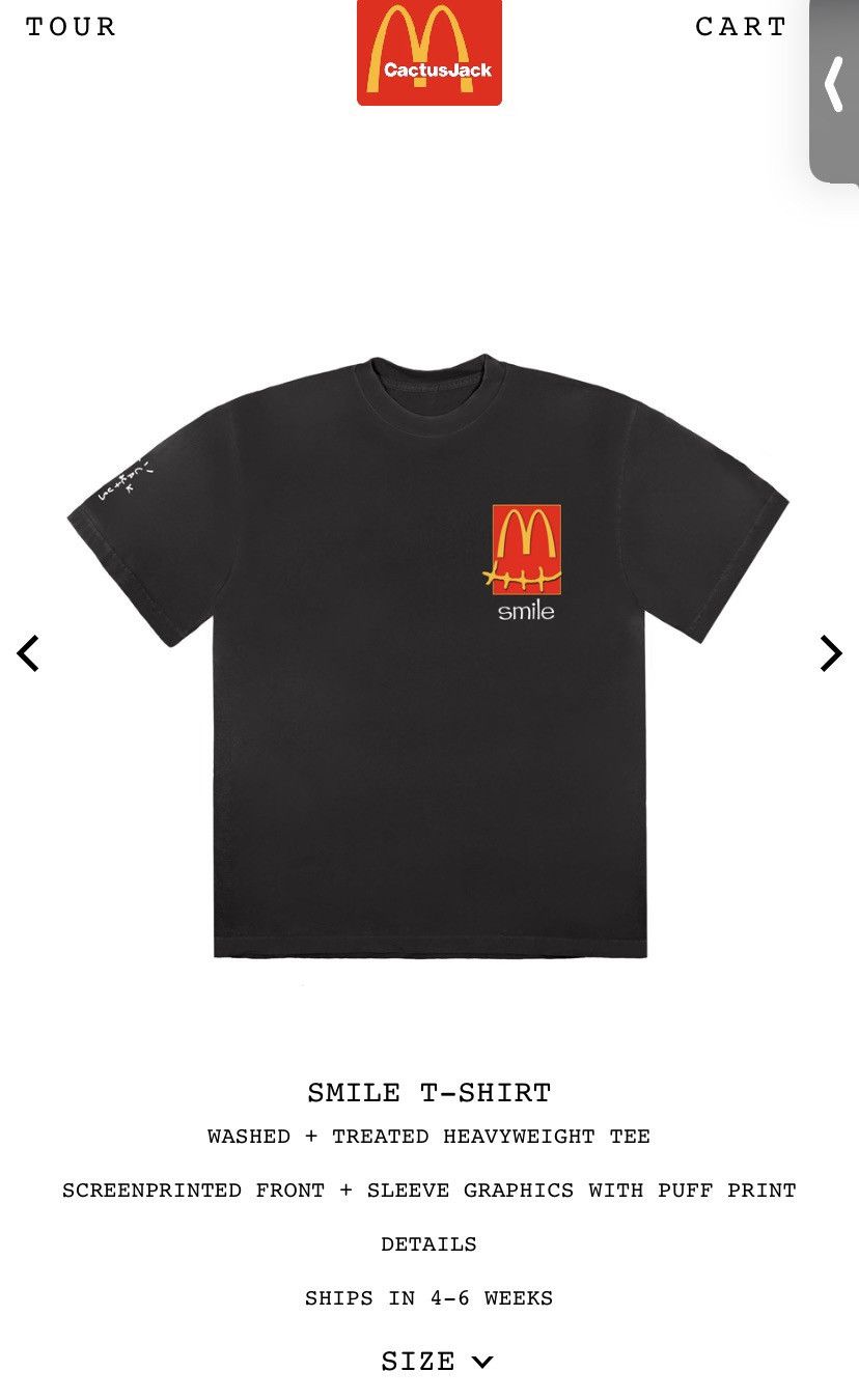 Travis Scott Travis Scott McDonalds Smile T-Shirt | Grailed