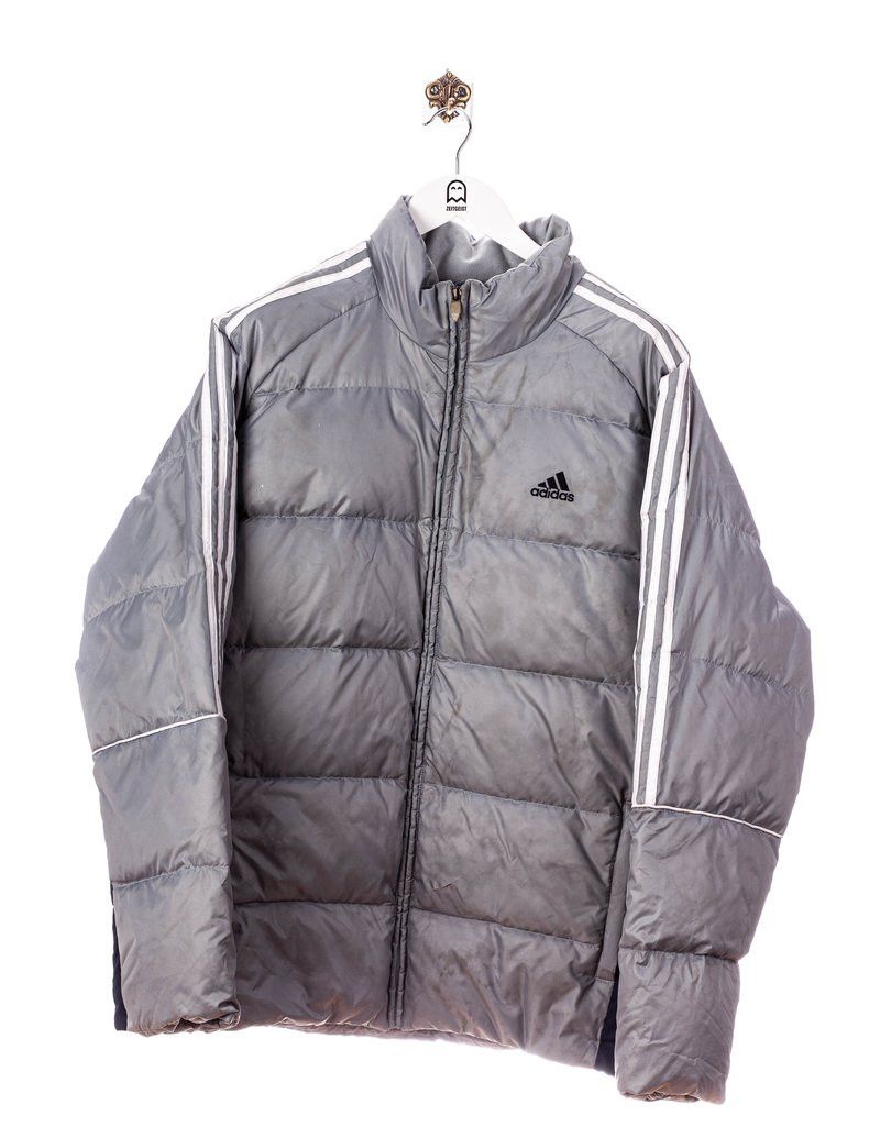 Adidas × Rare × Vintage Vintage adidas Winter jacket - logo stick Gray ...