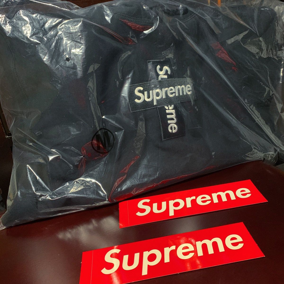 Supreme Supreme Cross Box Logo Hoodie Black | Grailed