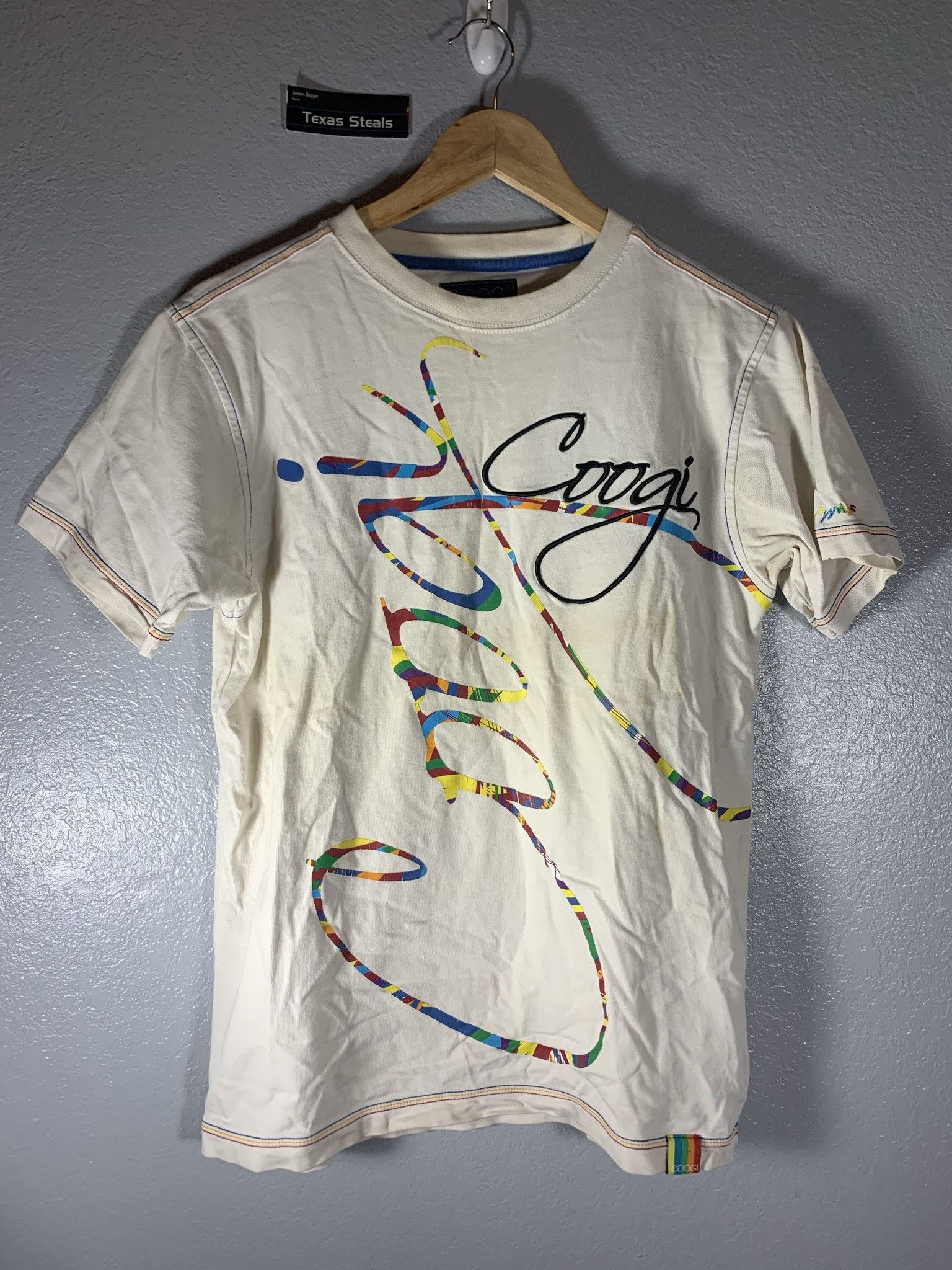 Coogi Coogi Multicolor Logo Script Paint Rainbow All Over Shirt | Grailed