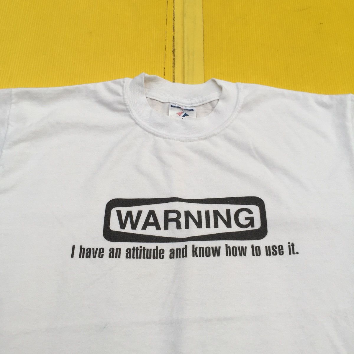 Vintage Vintage y2k Warning Attitude Humour Script Tee | Grailed