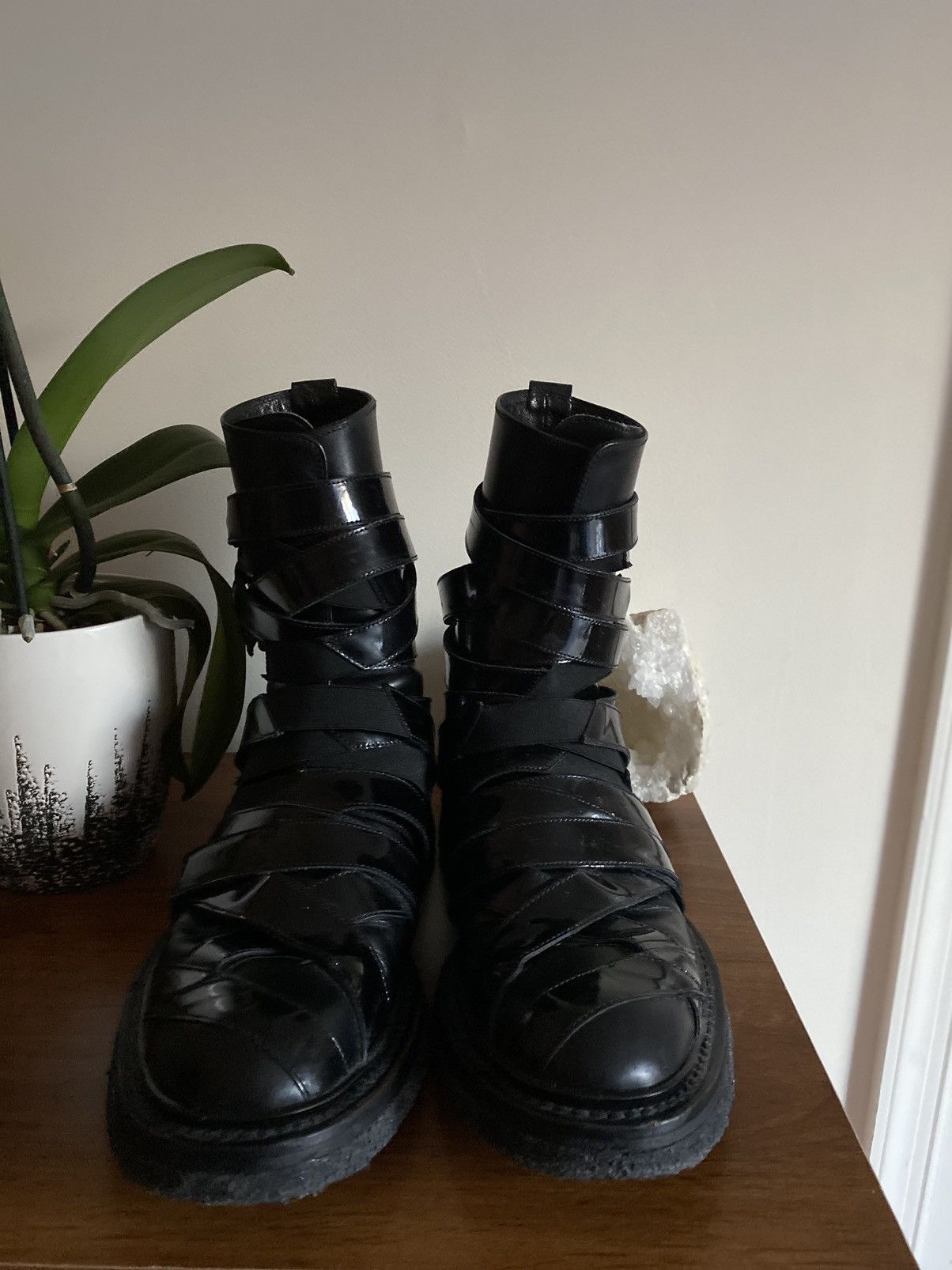 Dior AW08 Runway Lumiere du Nord Strapped Military Boots | Grailed