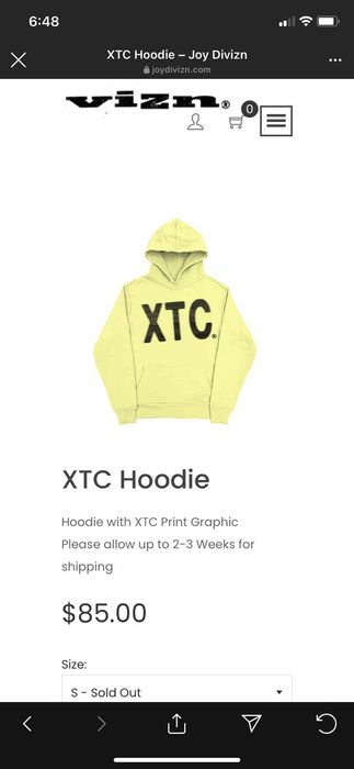 Joy Division JOY DIVIZN VIZN CLOTHING XTC HOODIE OPIUM | Grailed