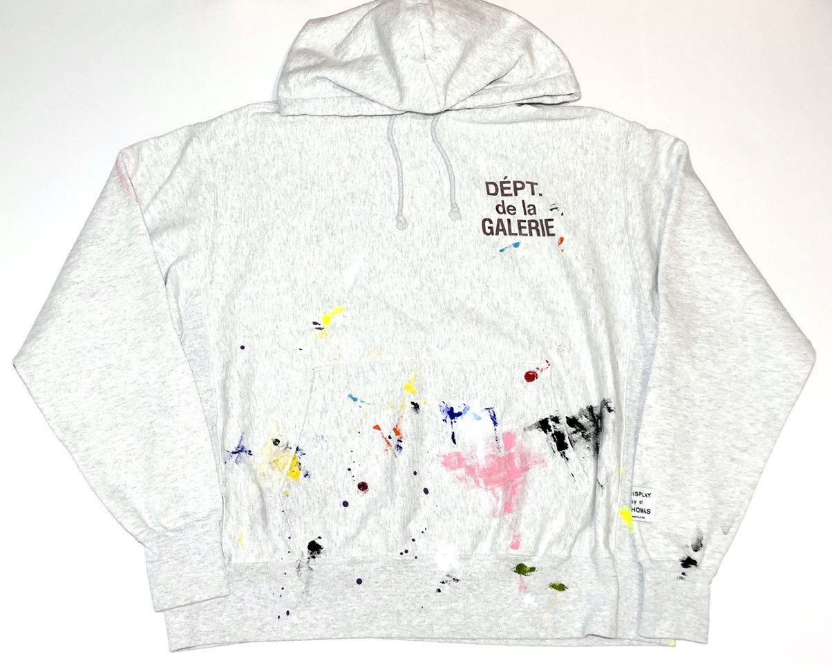 Gallery Dept. Grey Dept. De La Galerie Paint Splatter Hooded Sweater ...