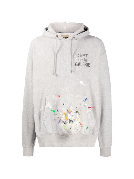 Gallery Dept. Grey Dept. De La Galerie Paint Splatter Hooded Sweater ...